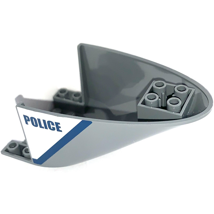 LEGO Airplane Tail 6 x 10 x 4 Bottom with "POLICE" Sticker (87616 ...