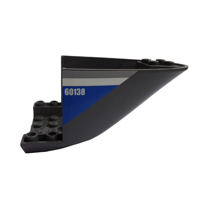 LEGO Airplane Tail 6 x 10 x 4 Bottom with Stripes from 60138 Sticker ...