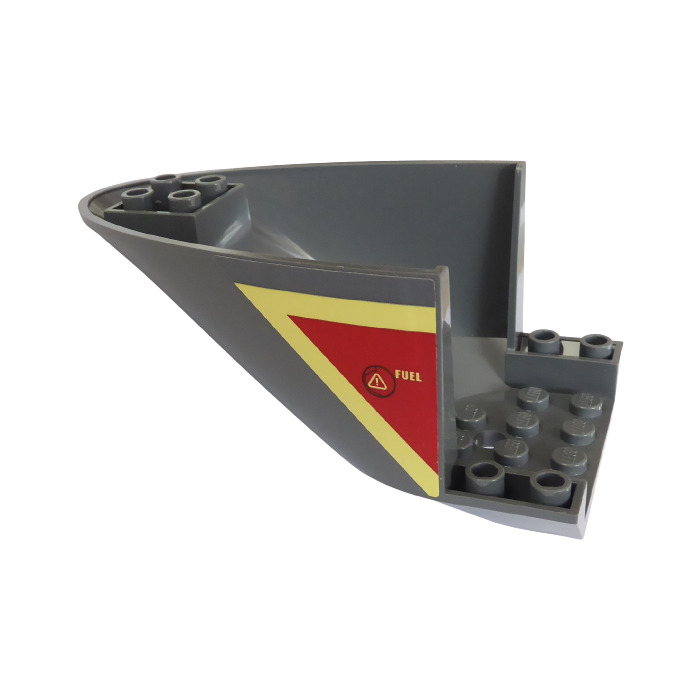 LEGO Airplane Tail 6 x 10 x 4 Bottom with Yellow Lines, Triangle with ...