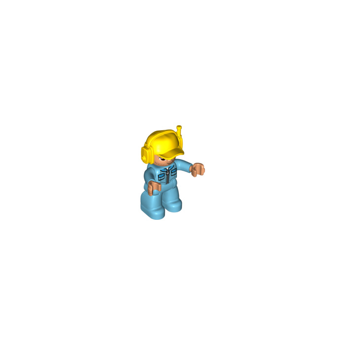 LEGO Airport Worker with Azure Uniform and Yellow Cap with Headset ...