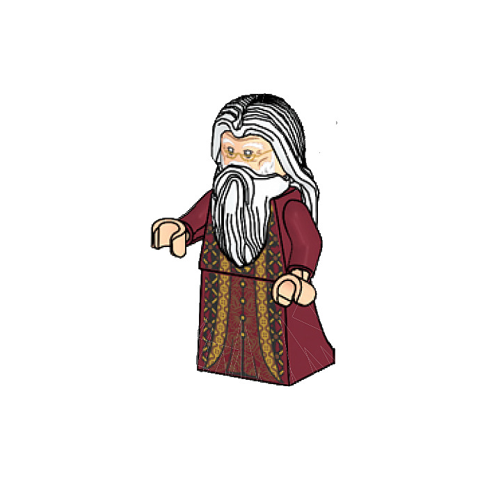 LEGO Albus Dumbledore with Dark Red Robe with Skirt and White Hair ...