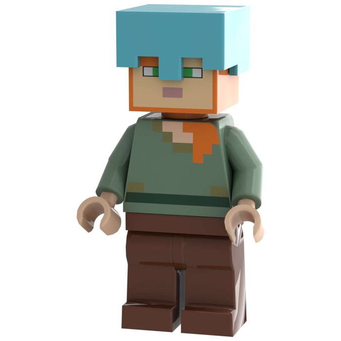 LEGO Alex with Reddish Brown Legs and Medium Azure Helmet Minifigure ...