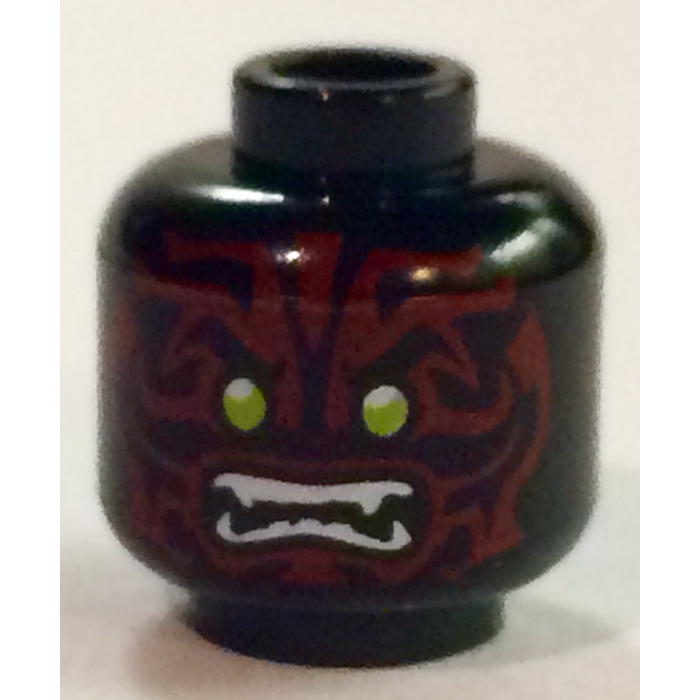 LEGO Alien Head with Lime Eyes and Dark Red Face Lines (3626) | Brick Owl