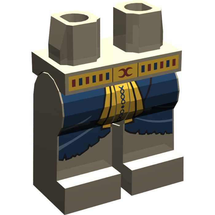 LEGO Amset-Ra Legs with Blue Rags, Golden Loincloth with Hieroglyphs ...