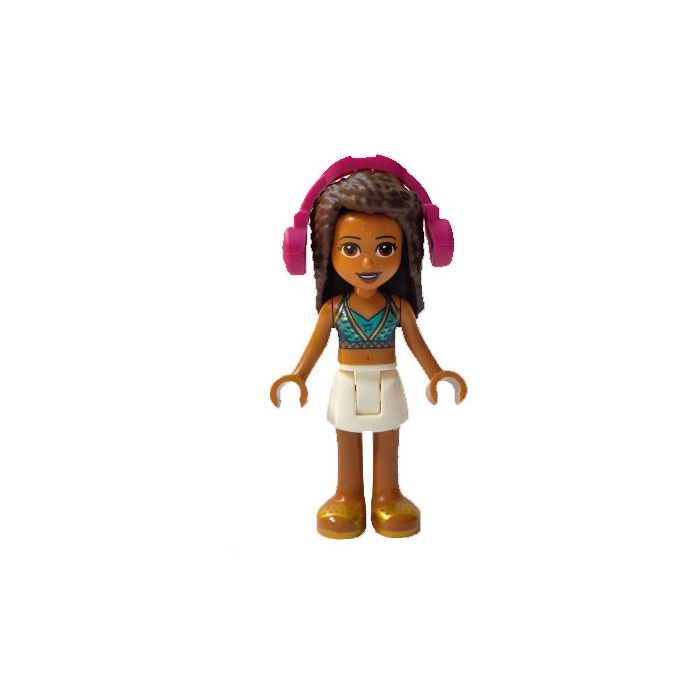 LEGO Andrea with Dark Blue Top and White Skirt with Headphones ...