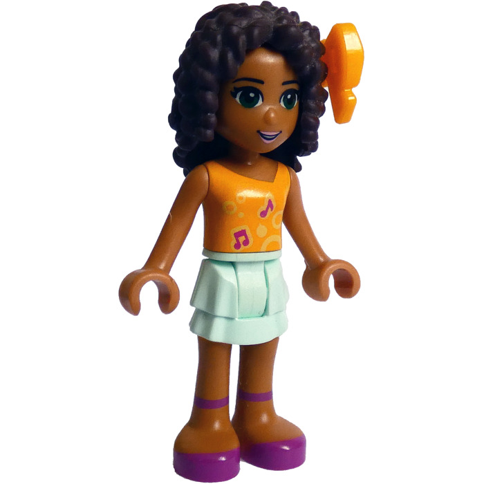 LEGO Andrea with Orange Music Top and Aqua Skirt with Bow Minifigure ...
