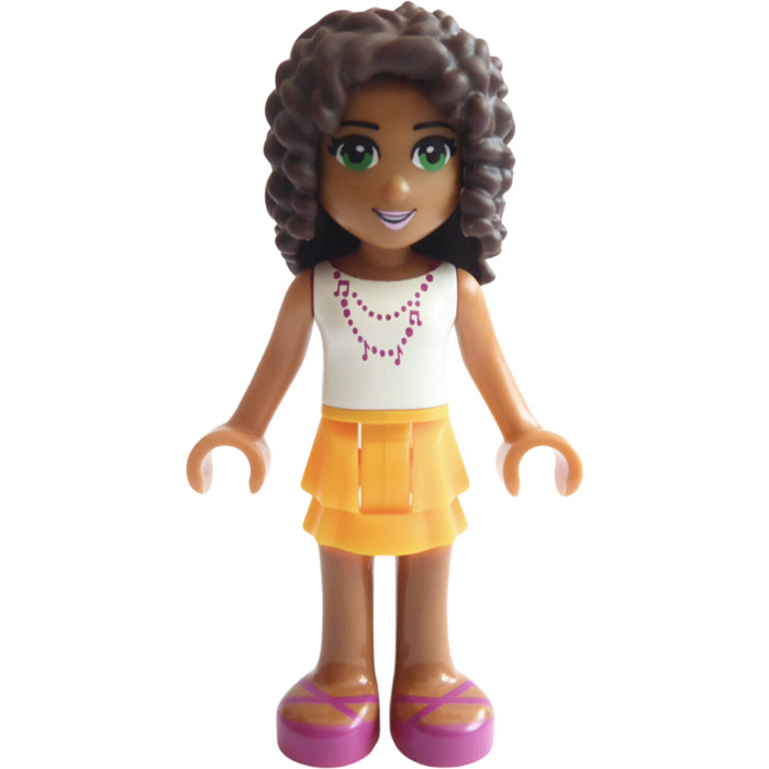 LEGO Andrea with White Top and Orange Skirt | Brick Owl - LEGO Marketplace