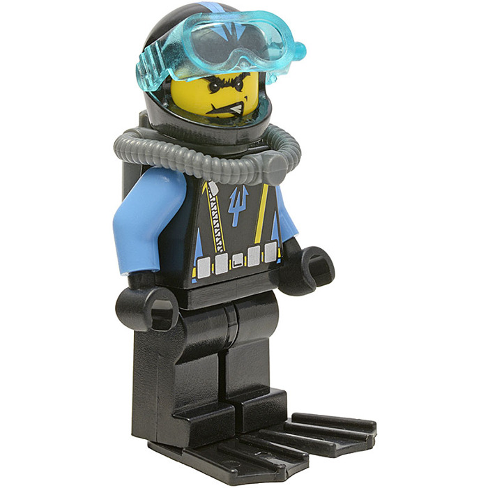 LEGO Aquaraider Diver with Flippers and Angry Eyebrows Minifigure ...