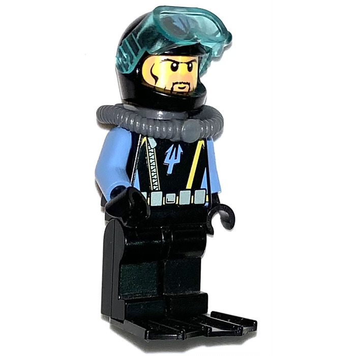 LEGO Aquaraider Diver with Flippers and Beard Minifigure | Brick Owl