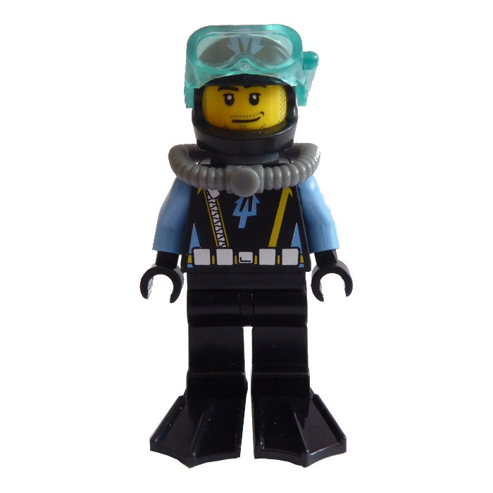LEGO Aquaraider Diver with Flippers and Stubble Minifigure | Brick Owl