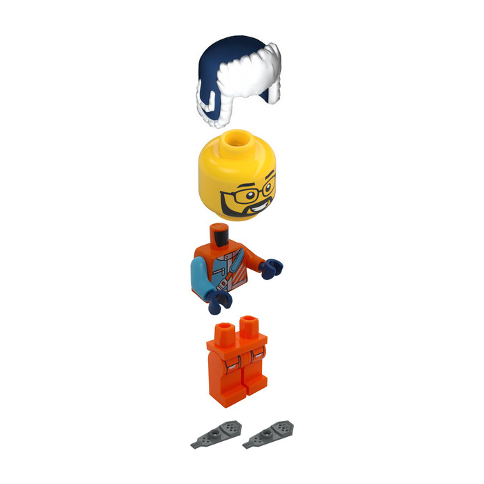LEGO Arctic Explorer with Orange and Azure Suit with Ushanka Hat and ...
