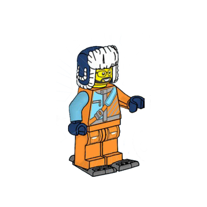 LEGO Arctic Explorer with Orange and Azure Suit with Ushanka Hat and ...