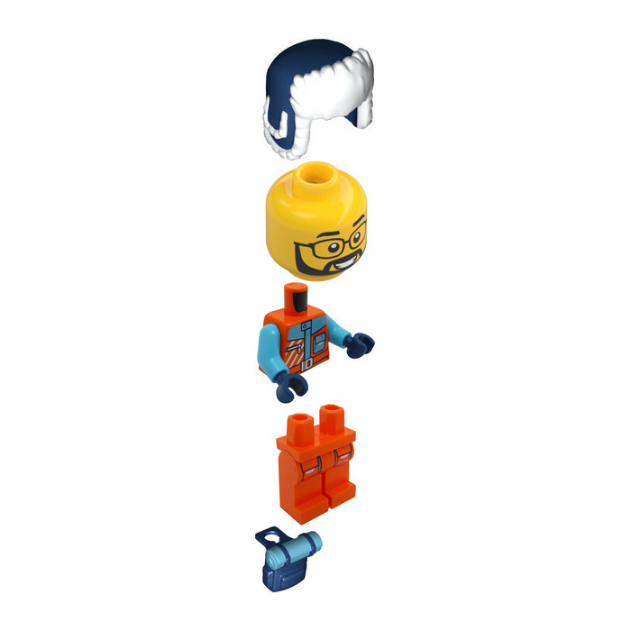 LEGO Arctic Explorer with Orange Suit, Dark Blue Hat and Backpack ...