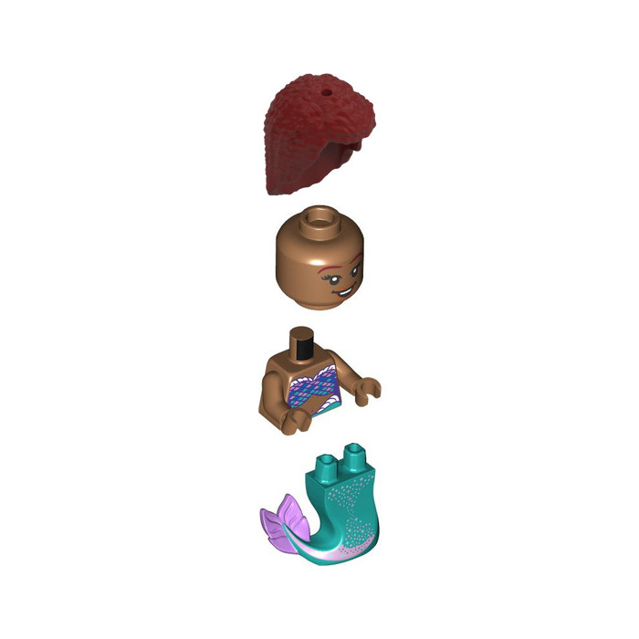 LEGO Ariel with Turquoise Tail and Medium Dark Flesh Skin Minifigure ...
