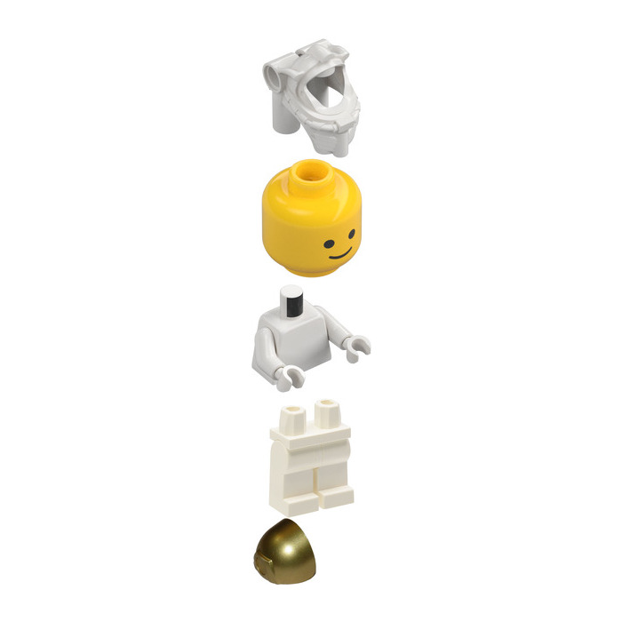 LEGO Astronaut Mannequin - White with White Helmet and Metallic Gold ...