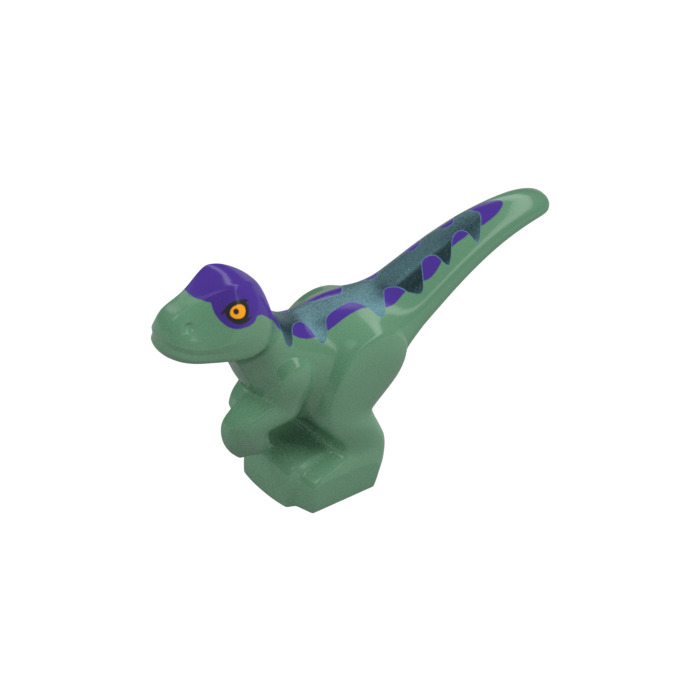 LEGO Baby Raptor with Dark Purple Back and Metallic Light Blue Markings ...