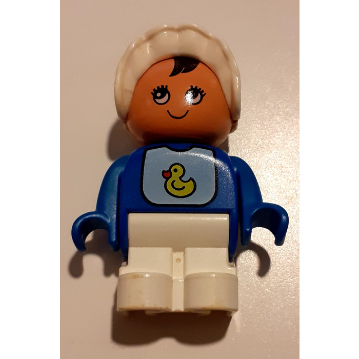 LEGO Baby with Blue Top with Duck Bib and White Bonnet Duplo Figure ...