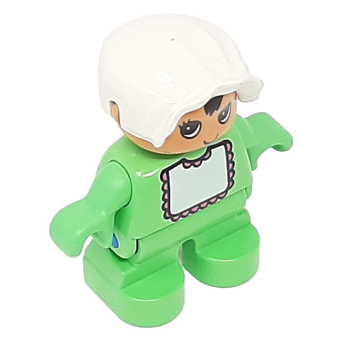 LEGO Baby with Green Top with White Bib and Bonnet Duplo Figure | Brick ...