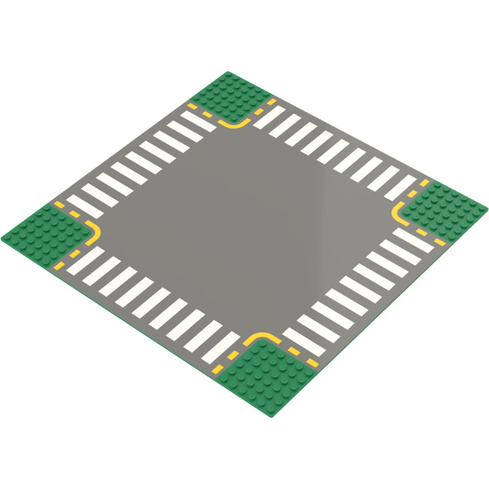 LEGO Baseplate 32 x 32 with Crossroads with Crosswalks and Yellow ...