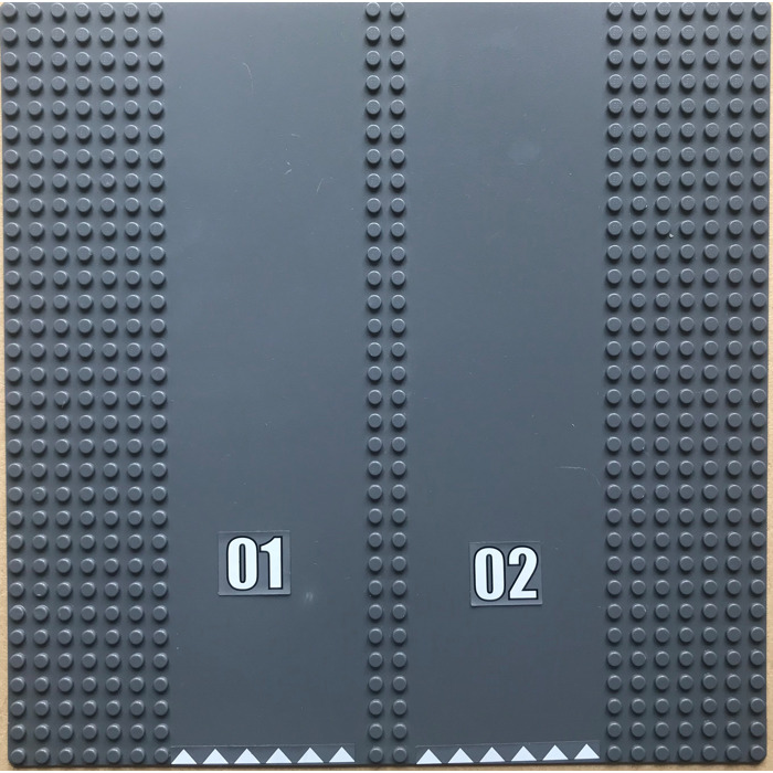 LEGO Baseplate 32 x 32 with Straight Double Driveway Road with "01" and ...