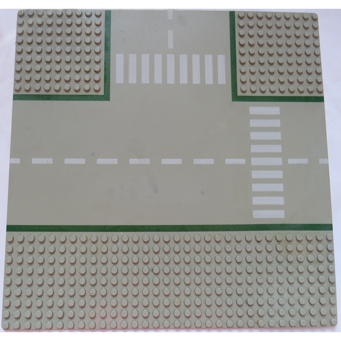 LEGO Baseplate 32 x 32 with T Intersection Road with Crosswalk | Brick Owl