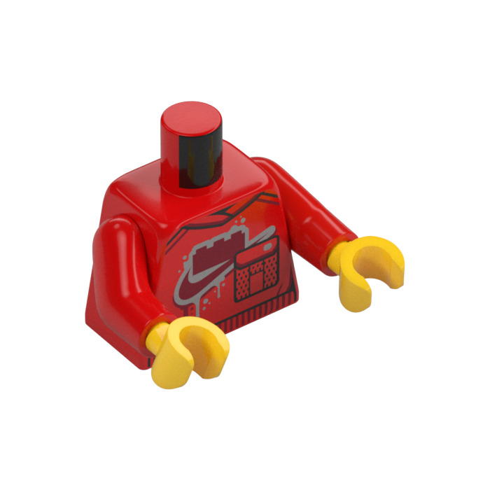 LEGO Basketball Player with Red Nike Outfit Minifig Torso (973) | Brick ...