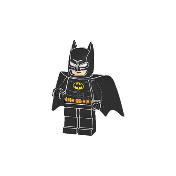 LEGO Batman with Black Suit and Gold Belt with Smirk / Frown Minifigure ...
