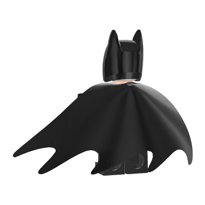LEGO Batman with Black Suit and Yellow and Flesh Belt with Swept Cape ...