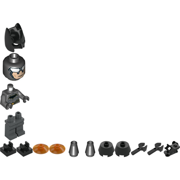 LEGO Batman with Dark Stone Gray Suit and Gold Outline Belt with Rocket ...