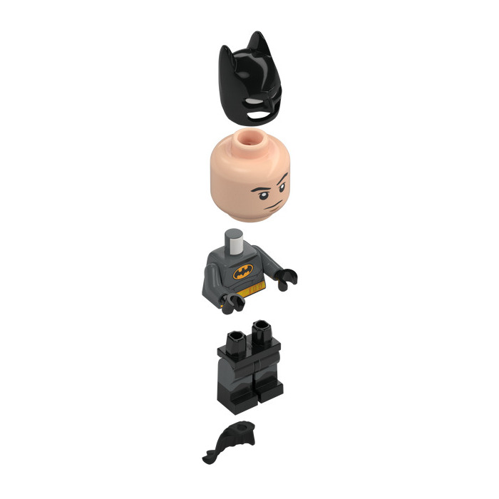 LEGO Batman with Dark Stone Gray Suit and Yellow Belt with Rubber Cape ...