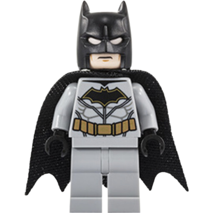 LEGO Batman with Gray Suit and Gold Belt with Frown / Snarl Minifigure ...