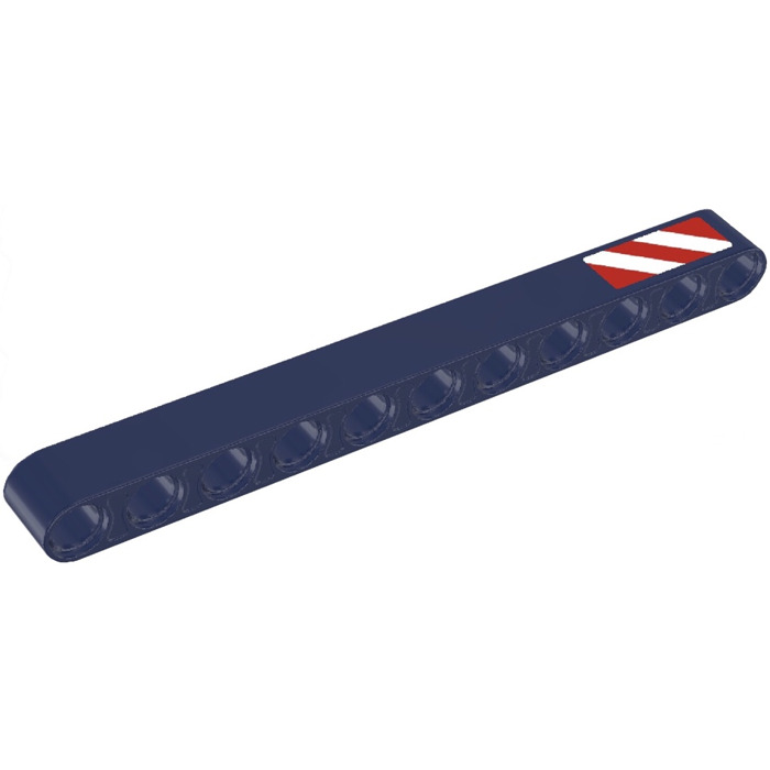 LEGO Beam 11 with Red and White Diagonal Stripes (Left) Sticker (32525 ...