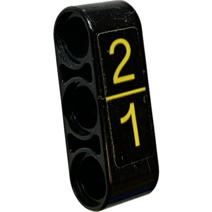 LEGO Beam 3 with '1' and '2' on Front, '2' and '1' on Back Sticker ...