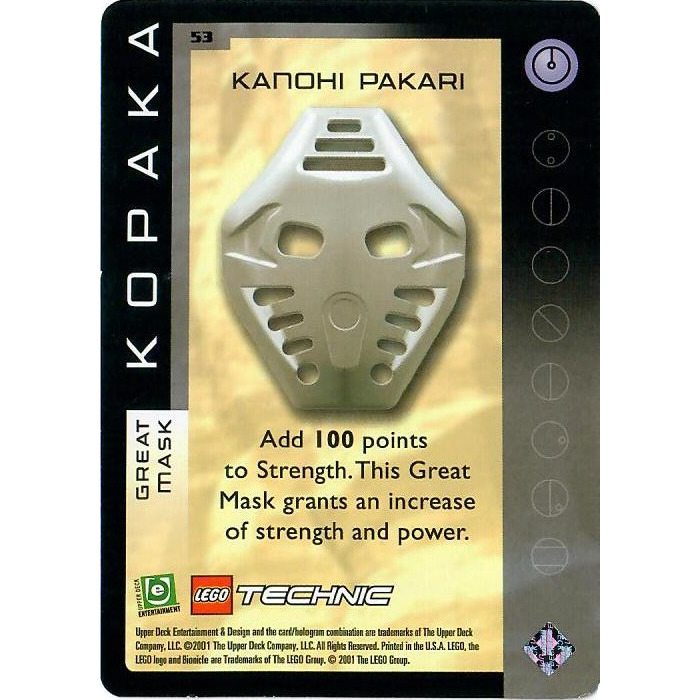 LEGO Bionicle Quest for the Masks Card 053 - Kanohi Pakari | Brick Owl