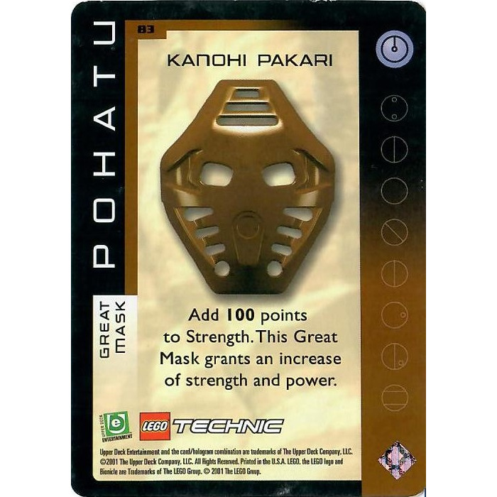 LEGO Bionicle Quest for the Masks Card 083 - Kanohi Pakari | Brick Owl ...