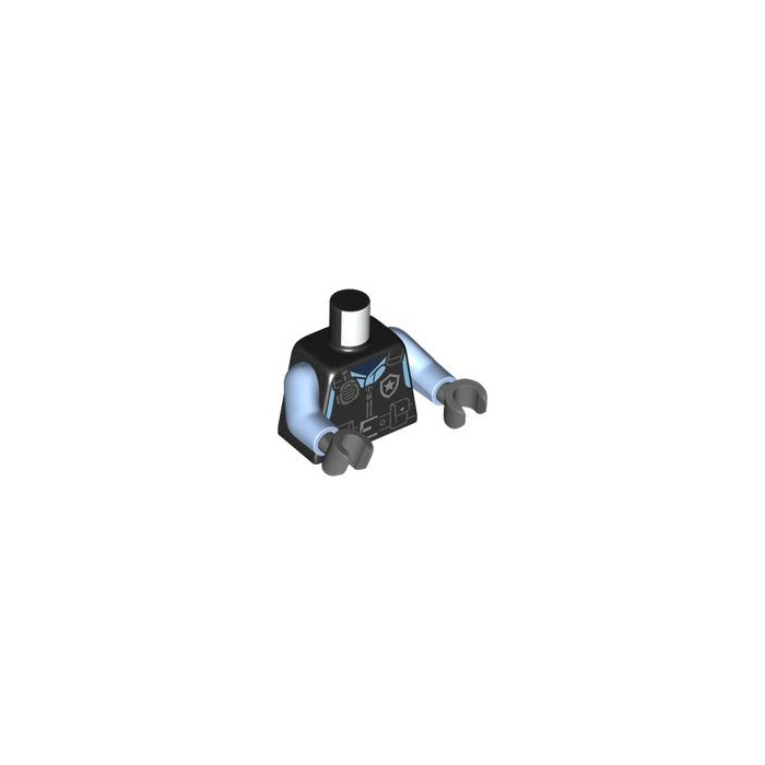 LEGO Black Arkham Asylum Security Guard with Black Vest Minifig Torso ...
