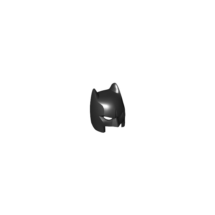 LEGO Black Batman Cowl Mask with Short Ears and Open Chin (18987 ...