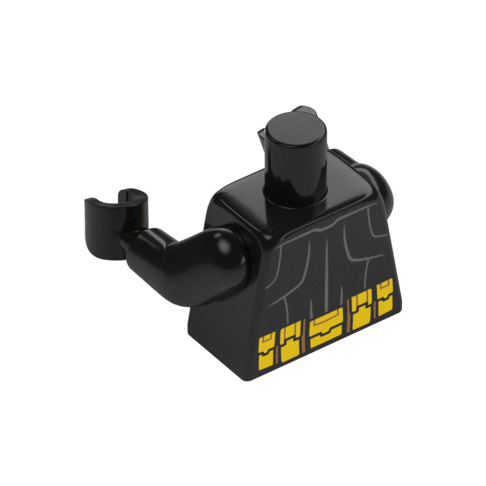 LEGO Black Batman with Black Suit and Yellow and Flesh Belt with ...