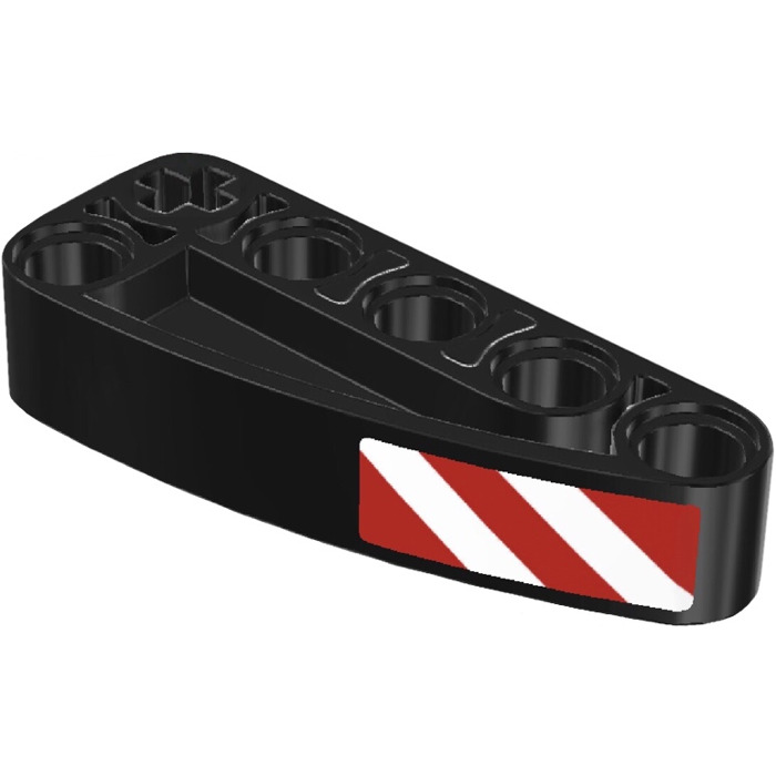 LEGO Black Beam 1 x 2 x 5 Bent 90 Degrees Quarter Ellipse with Red and ...