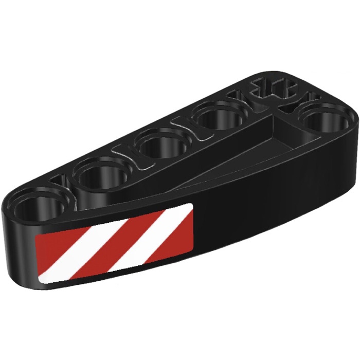 LEGO Black Beam 1 x 2 x 5 Bent 90 Degrees Quarter Ellipse with Red and ...