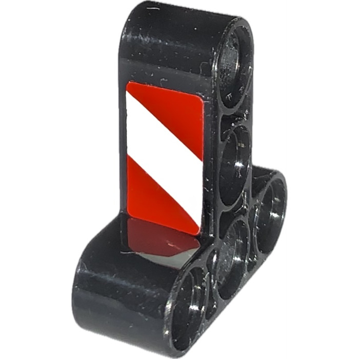 LEGO Black Beam 3 x 3 T-Shaped with Dangerstripes left (both sides ...