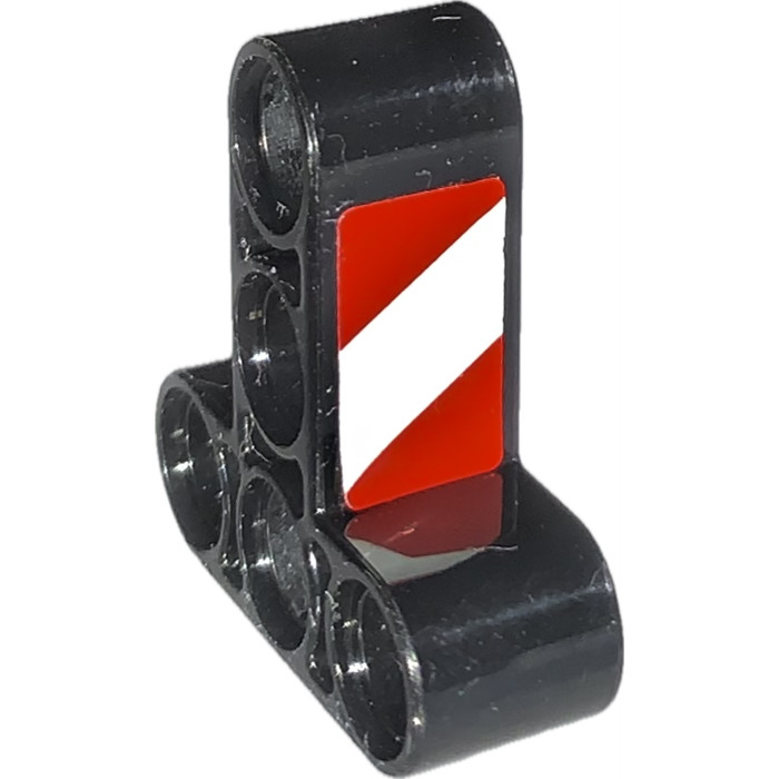 LEGO Black Beam 3 x 3 T-Shaped with Dangerstripes left (both sides ...