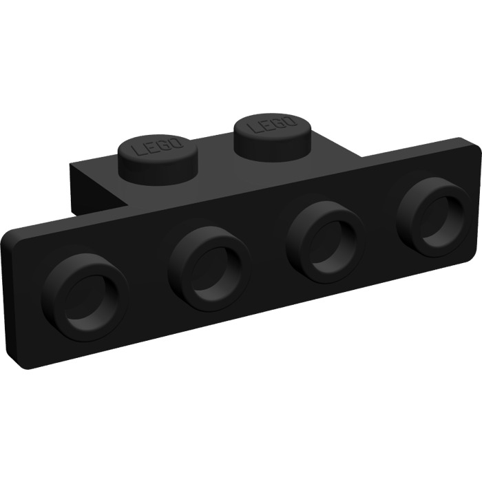 LEGO Black Bracket 1 x 2 - 1 x 4 with Rounded Corners (2436 / 10201 ...