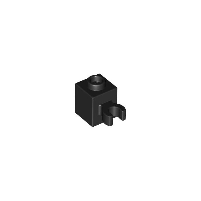 LEGO Black Brick 1 x 1 with Vertical Clip ('U' Clip, Solid Stud) (30241 ...