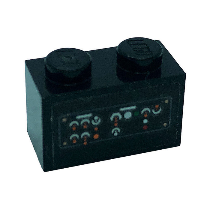 LEGO Brick 1 x 2 with Control Panel, Switches, Buttons Sticker with ...