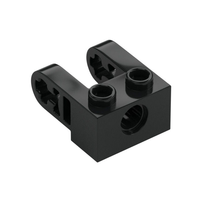 LEGO Black Brick 1 x 2 with Pin Hole and 2 Half Beam Side Extensions ...