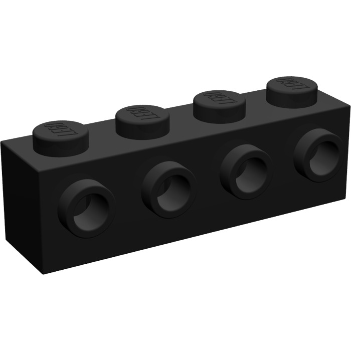 LEGO Black Brick 1 x 4 with 4 Studs on One Side (30414) | Brick Owl ...