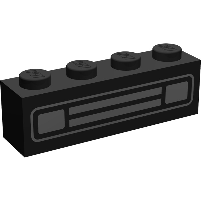 LEGO Brick 1 x 4 with Car Grille and Headlights White Pattern (3010 ...