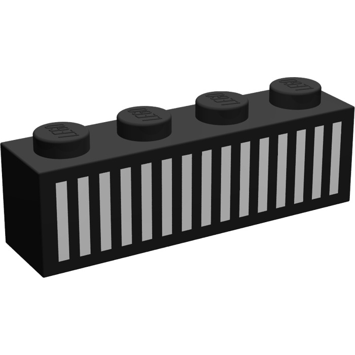 LEGO Black Brick 1 x 4 with Grille (3010) | Brick Owl - LEGO Marketplace