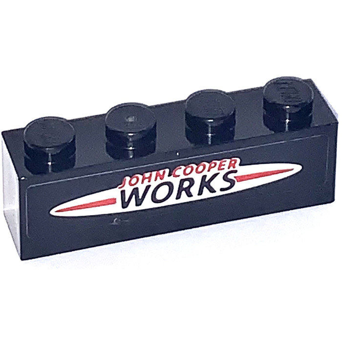 LEGO Black Brick 1 x 4 with John Cooper Works Sticker (3010) | Brick ...
